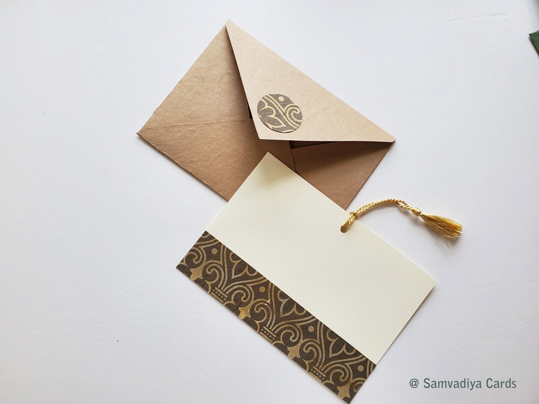 Unwritten 13 handcrafted stationery set, blue A7 natural envelopes ...