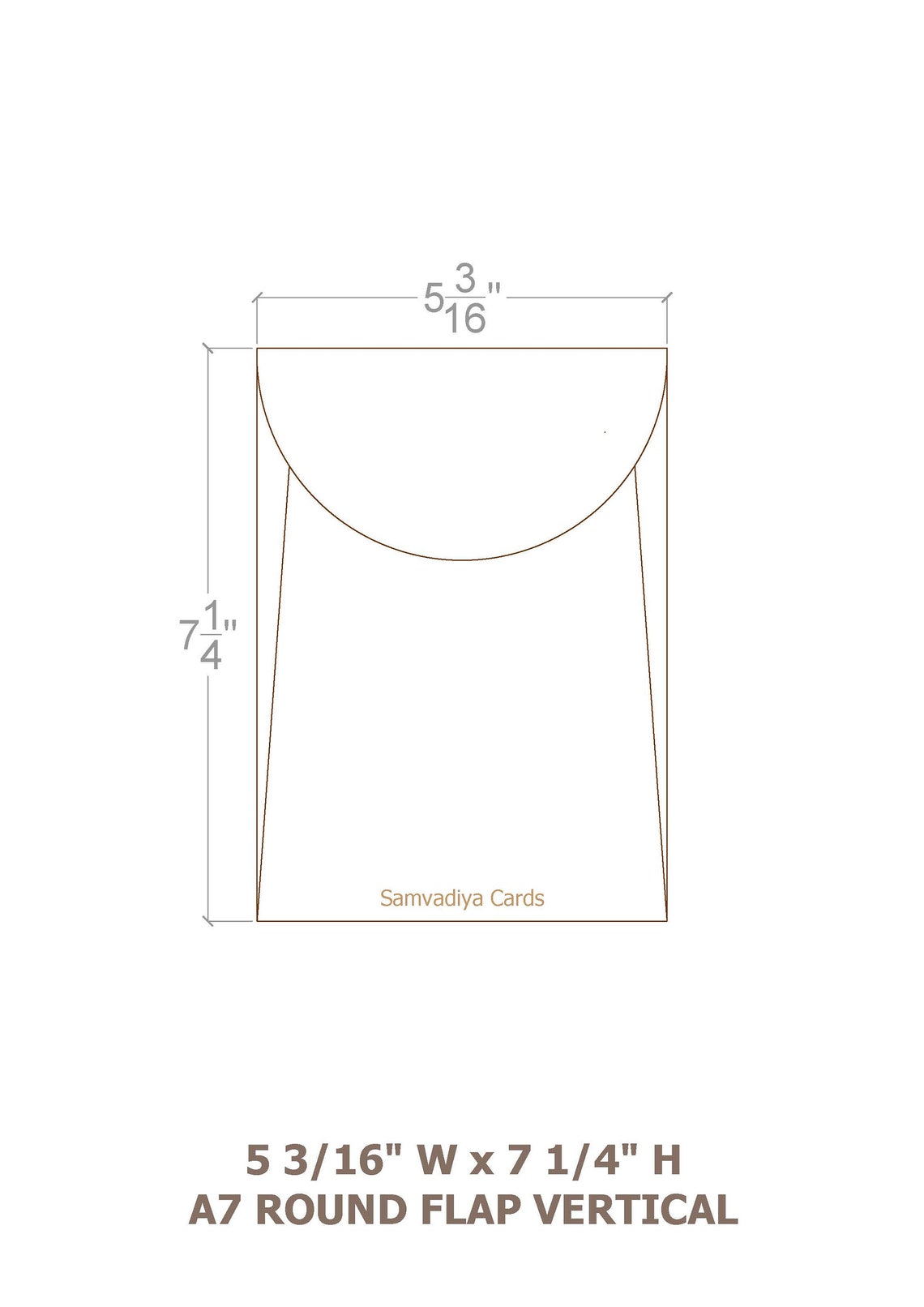 Premium Envelope: Specialty Envelope A7 Size, Portrait Round Flap ...