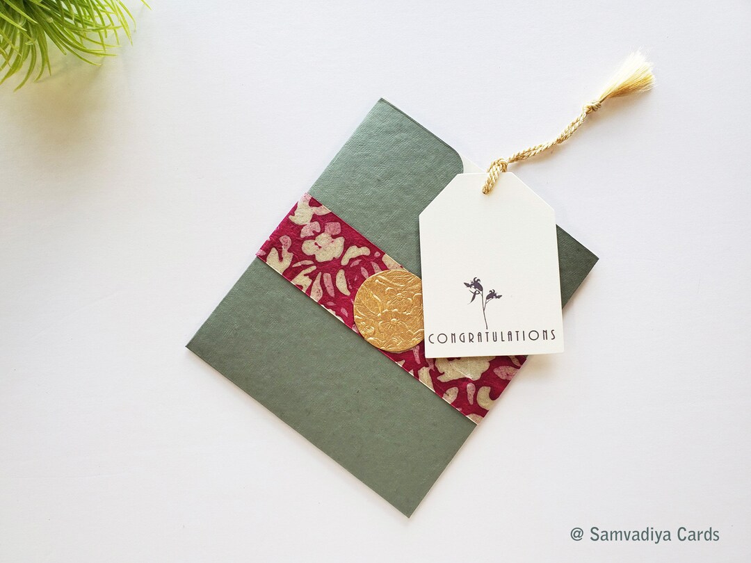 Unwritten 10 - All Occasion Handcrafted Stationery Set, Green Natural ...