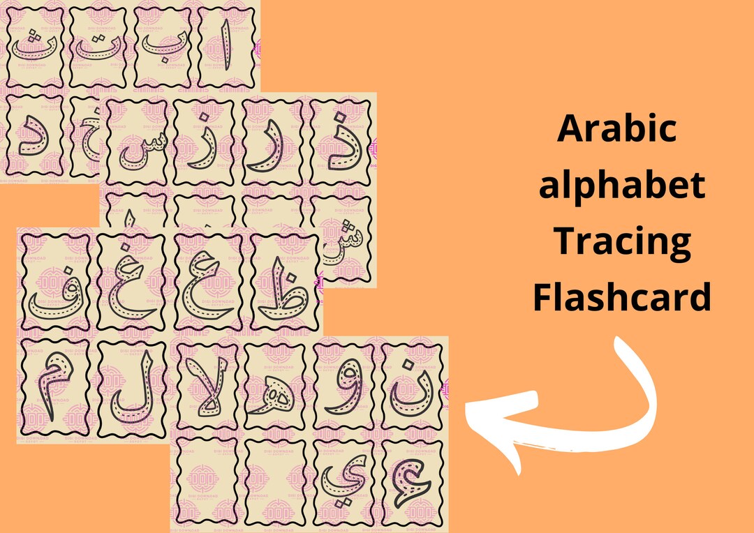 Arabic Alphabet Tracing Flashcards - Etsy