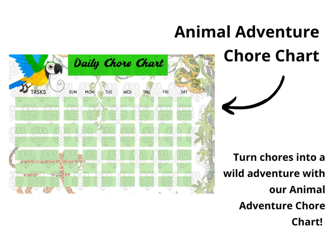 Animal Adventure Chore Chart - Etsy