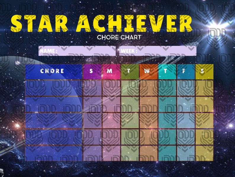 Star Achiever Chore Chart - Etsy