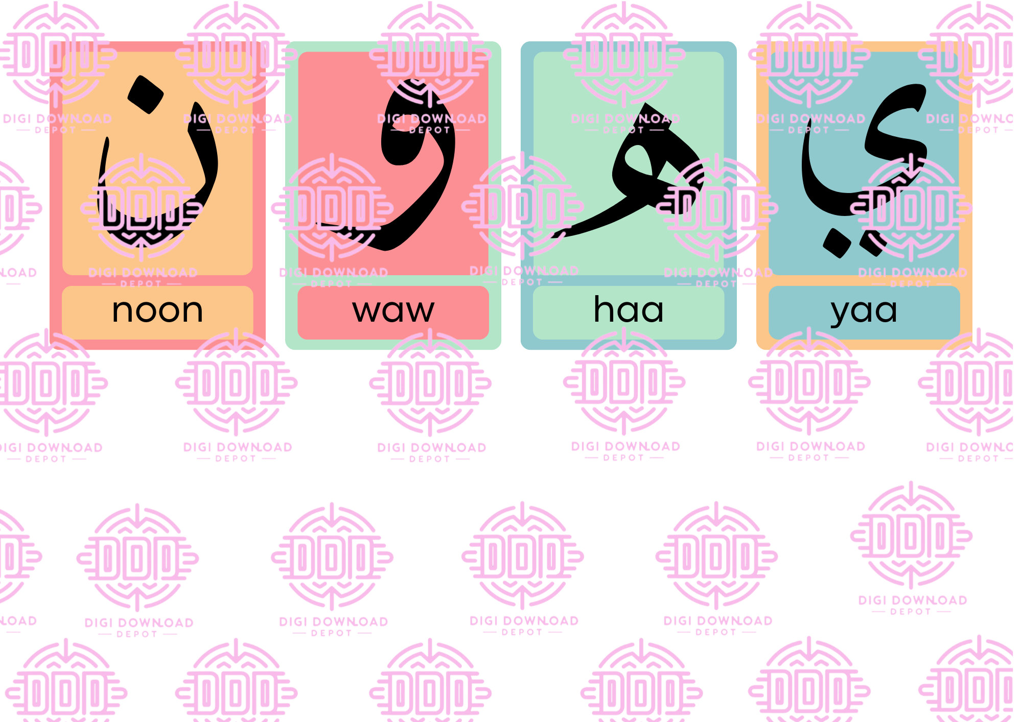Arabic Alphabet Flashcards - Etsy