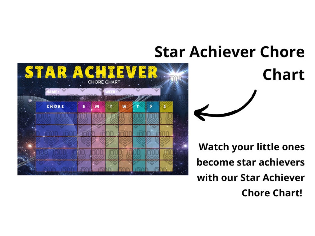 Star Achiever Chore Chart - Etsy