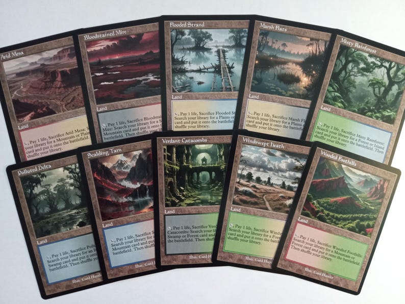 Fetch Lands Set alternate Art Top Quality Magic MTG Playtest Card Sets ...