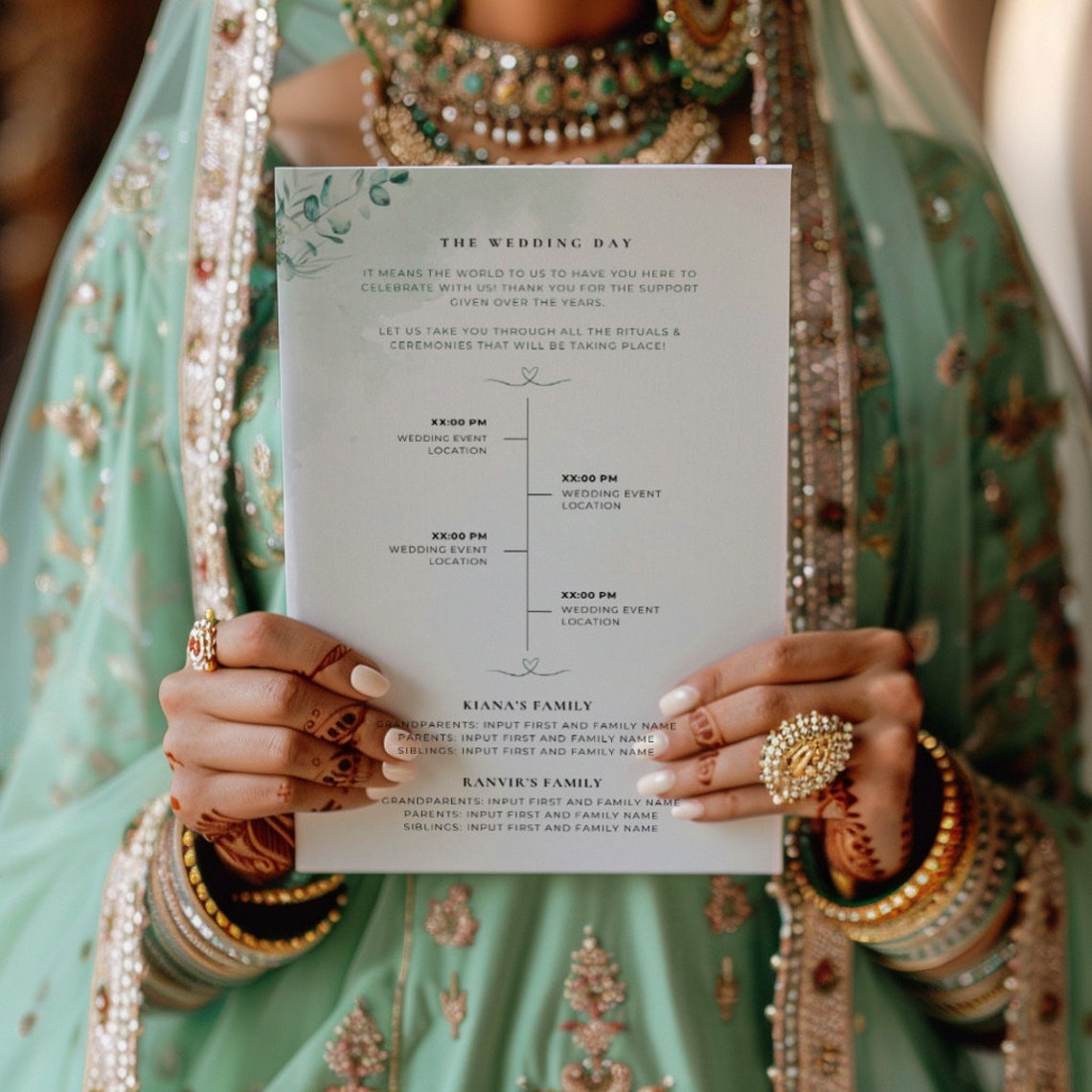 Hindu Wedding Program Hindu Wedding Program Template Hindu Wedding ...
