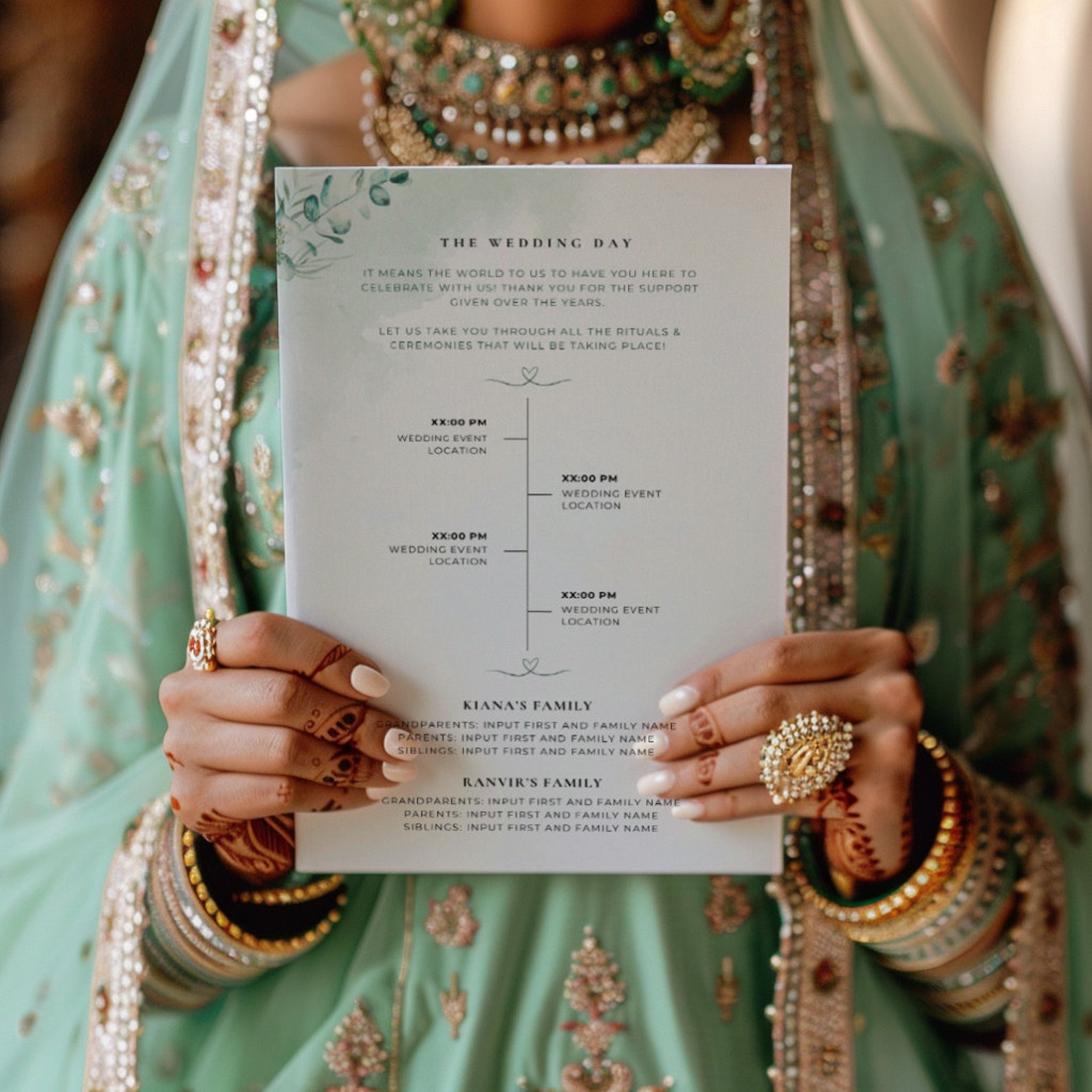 Hindu Wedding Program Hindu Wedding Program Template Hindu Wedding ...