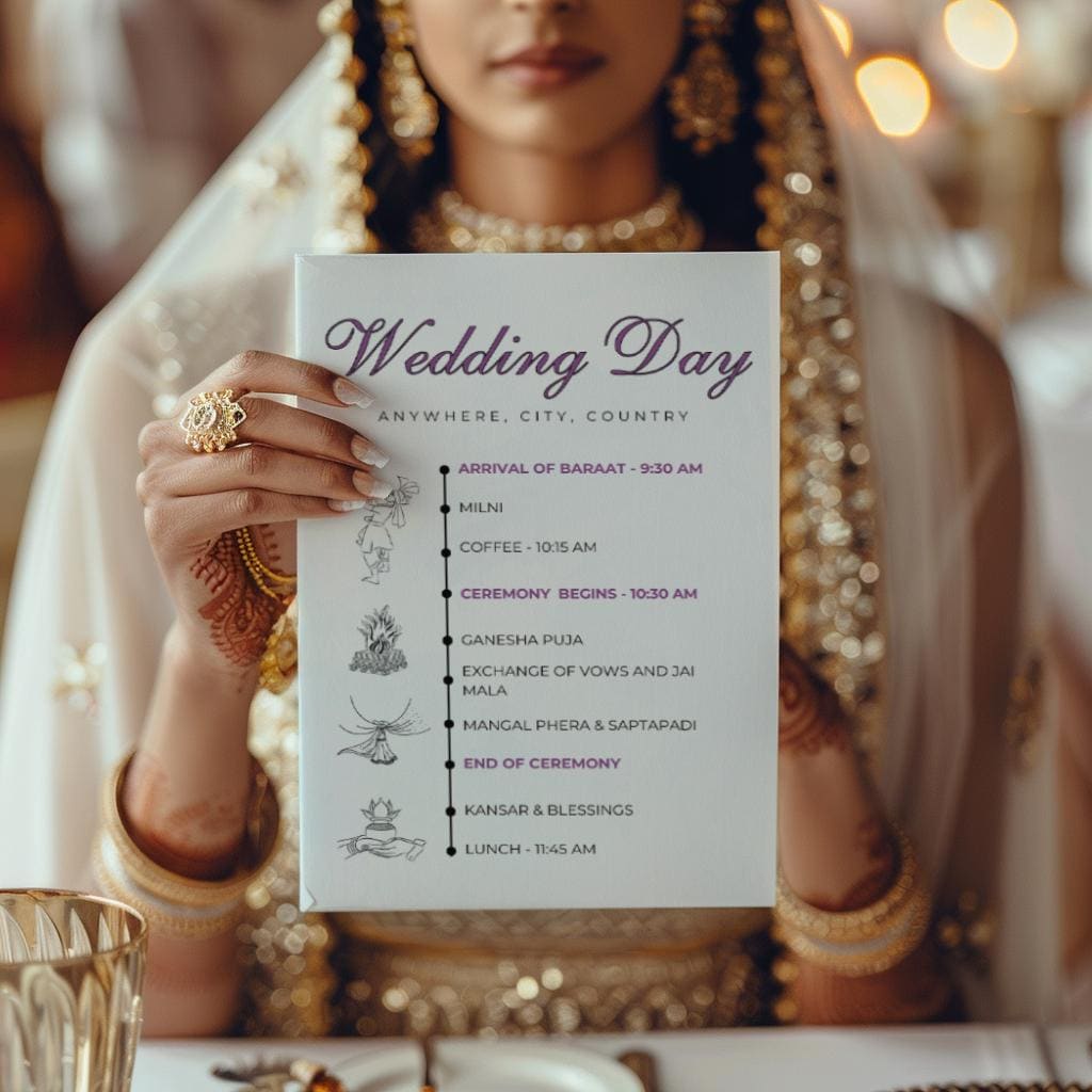 Hindu Wedding Program Indian Wedding Program Ceremony Program Jai Hindu ...