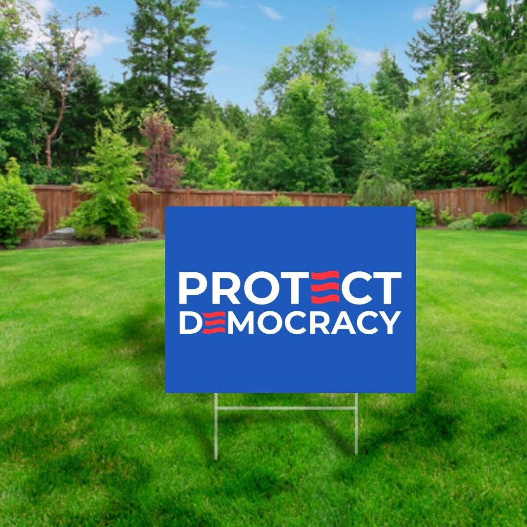 PROTECT DEMOCRACY Anti Trump Sign Yard Sign for Anti-maga Liberal ...