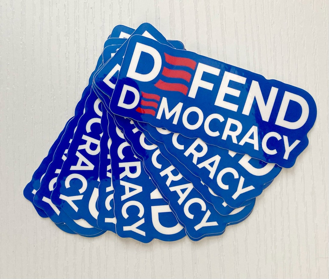 DEFEND DEMOCRACY Anti Trump Laptop Sticker Anti MAGA, Liberal ...