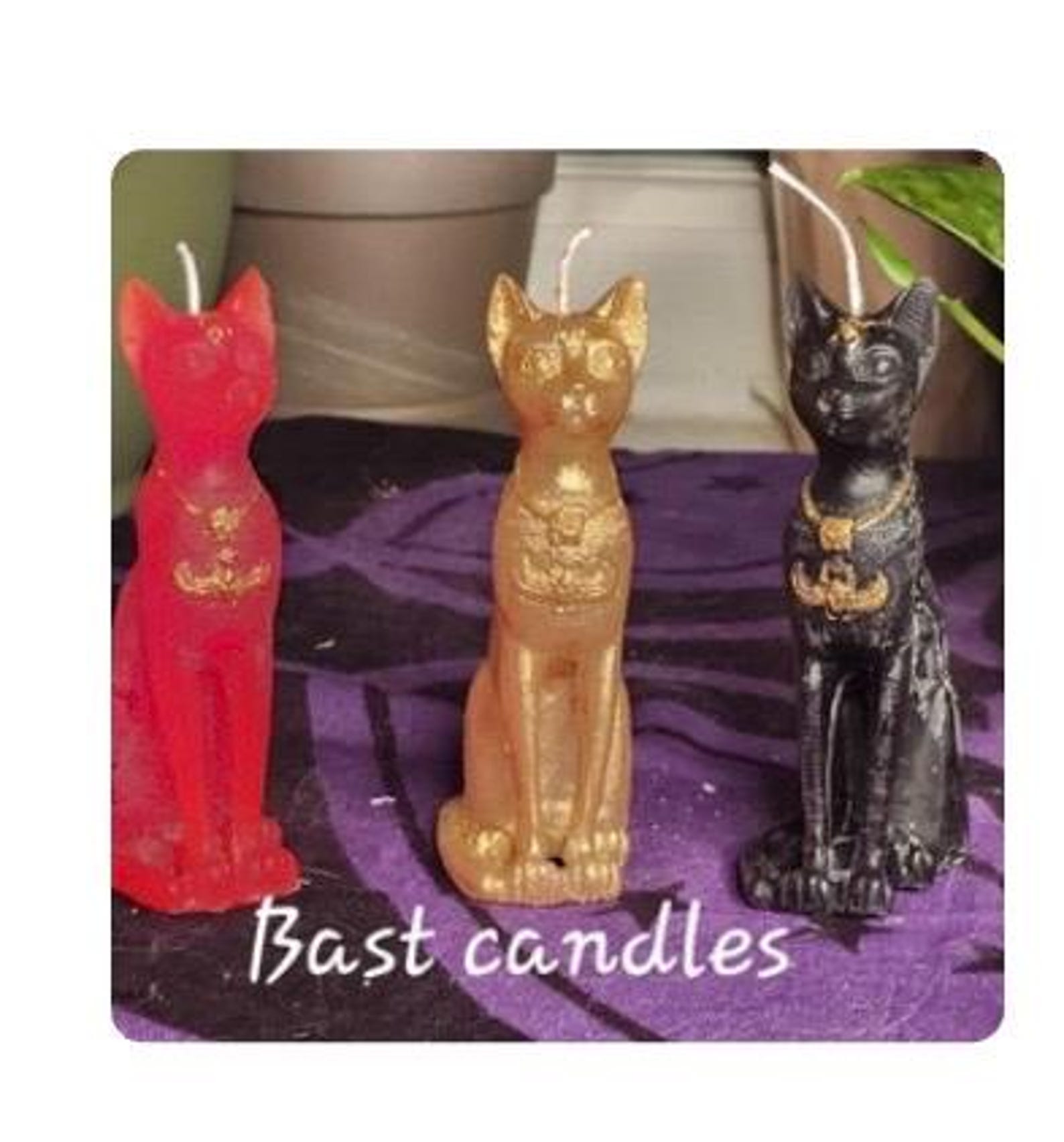 Hand Painted Bastet Candle, Egyptian Cat Goddess, 4-inch - Etsy
