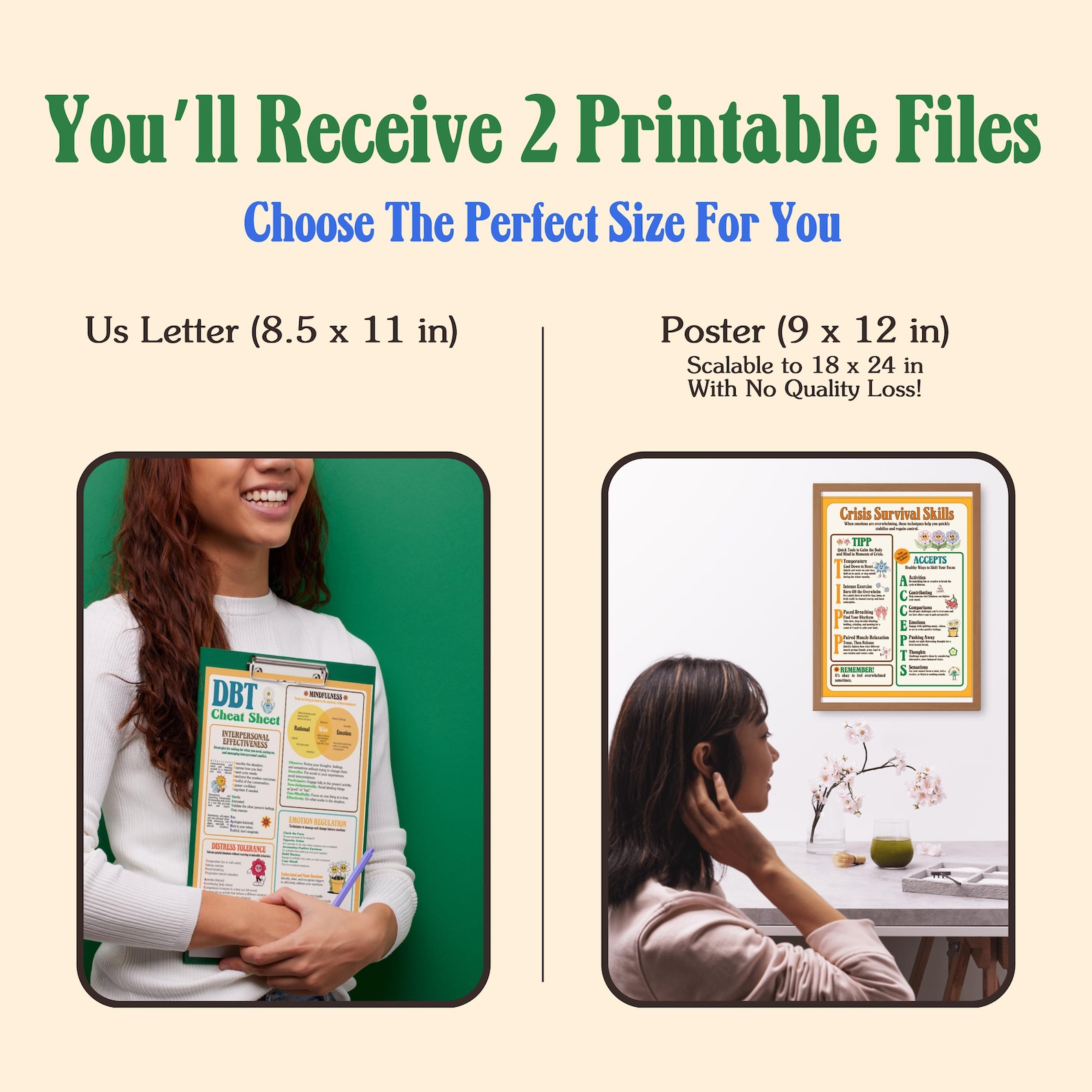DBT Crisis Survival Skills Printable Poster, Dialectical Behavioral ...
