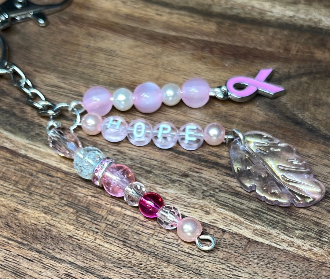 Breast Cancer Awareness Pink Key Chain - Etsy