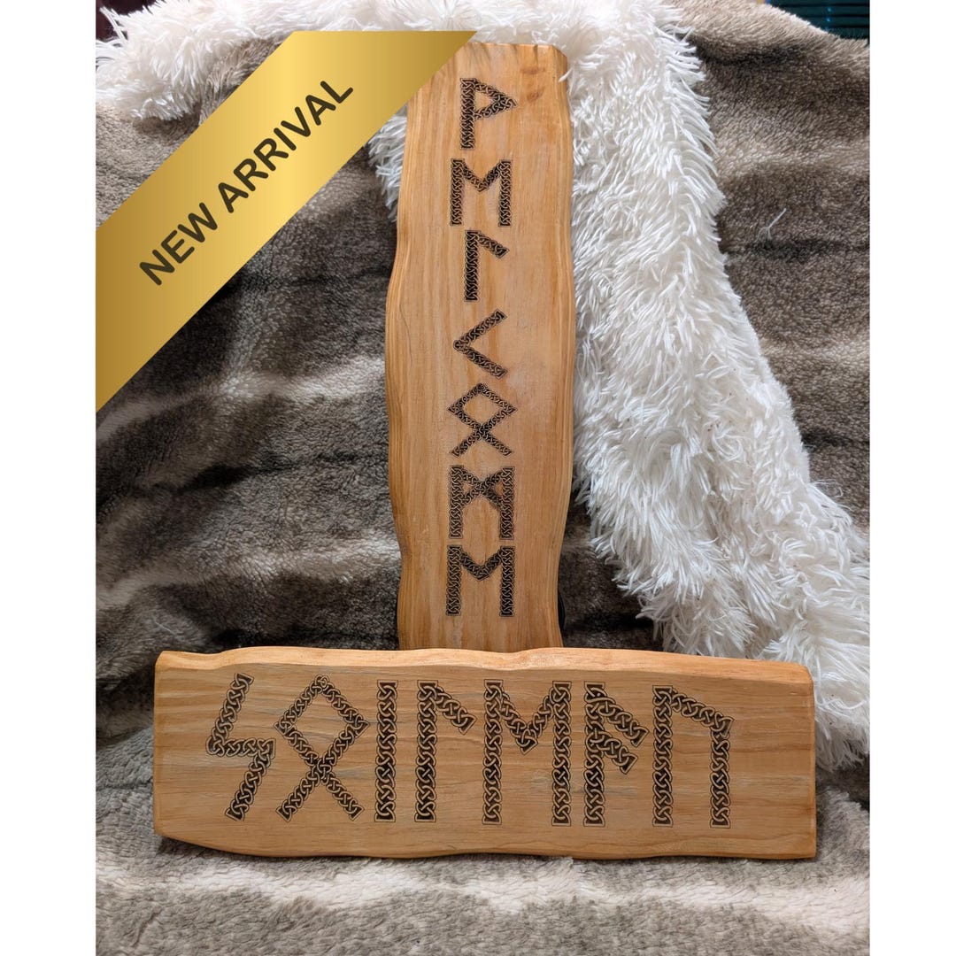 Personalized Celtic Viking Nordic Rune Sign: Customized Wood Engraving ...