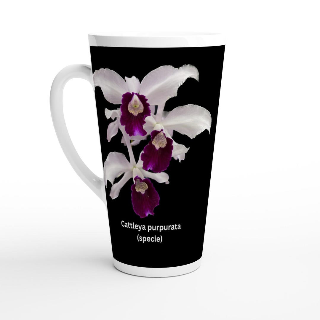 Cattleya Purpurata Orchid Latte Mug Floral Coffee Cup Gift for Orchid ...