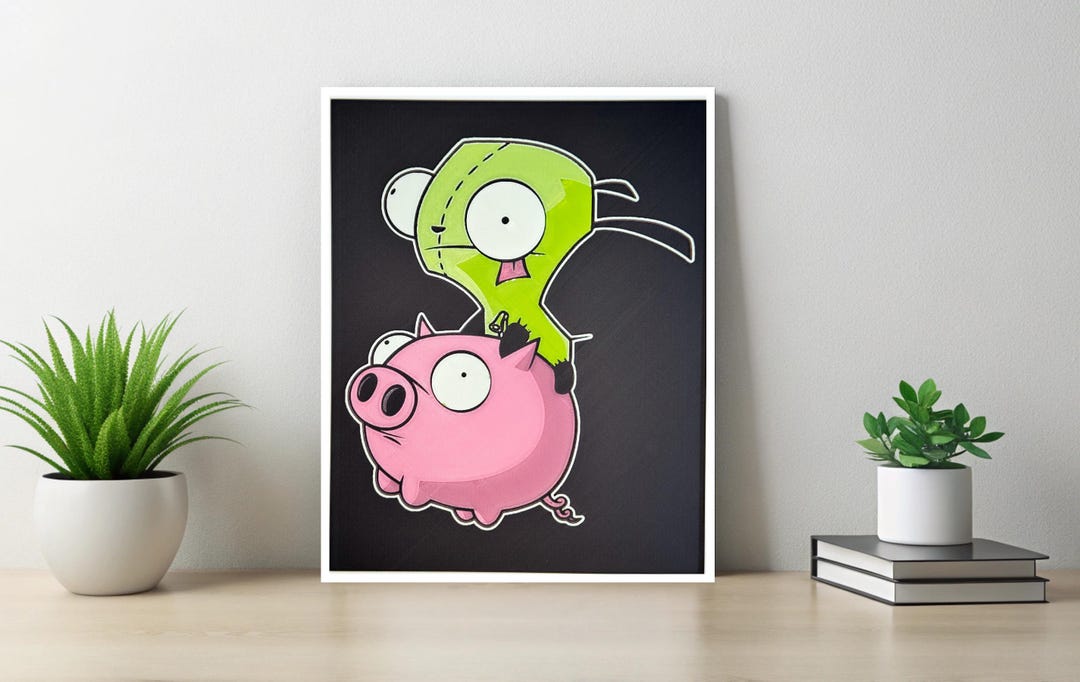 Invader Zim Gir and Piggy 3D Art Print - Etsy