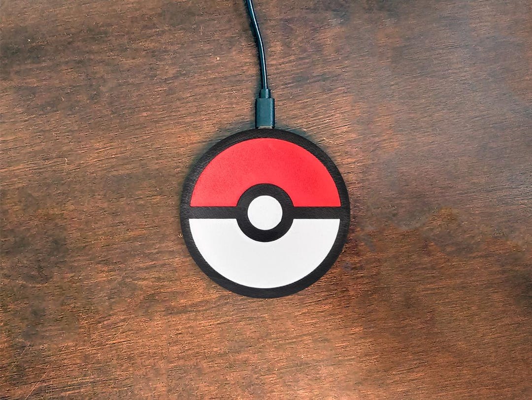 Pokemon Poke Ball Wireless Phone Charger, 3D Printed - Etsy