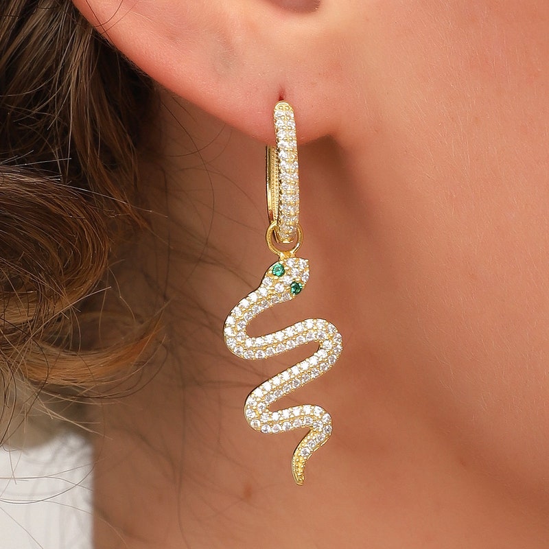 Gold Snake Earrings - Etsy