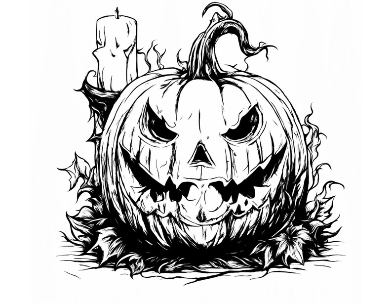 SPOOKY Halloween Jack O Lantern Coloring Pages 25 11x 8.5 - Etsy