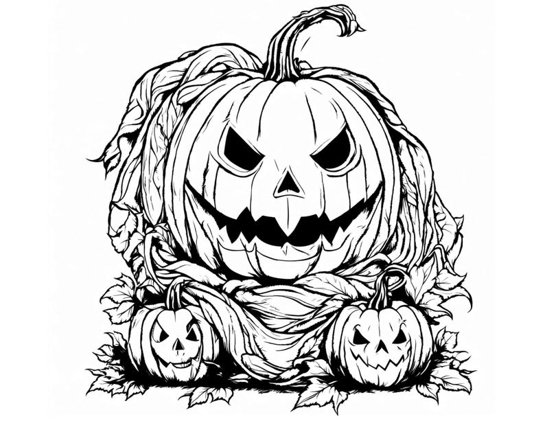 SPOOKY Halloween Jack O Lantern Coloring Pages 25 11x 8.5 - Etsy