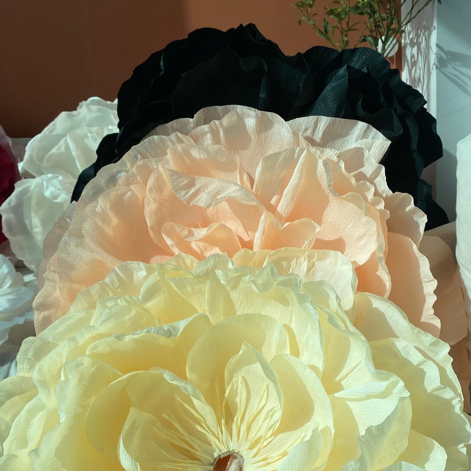 Flower Chandelier Light – Crepe Paper Pendant Lamp for Boho, Nursery or ...