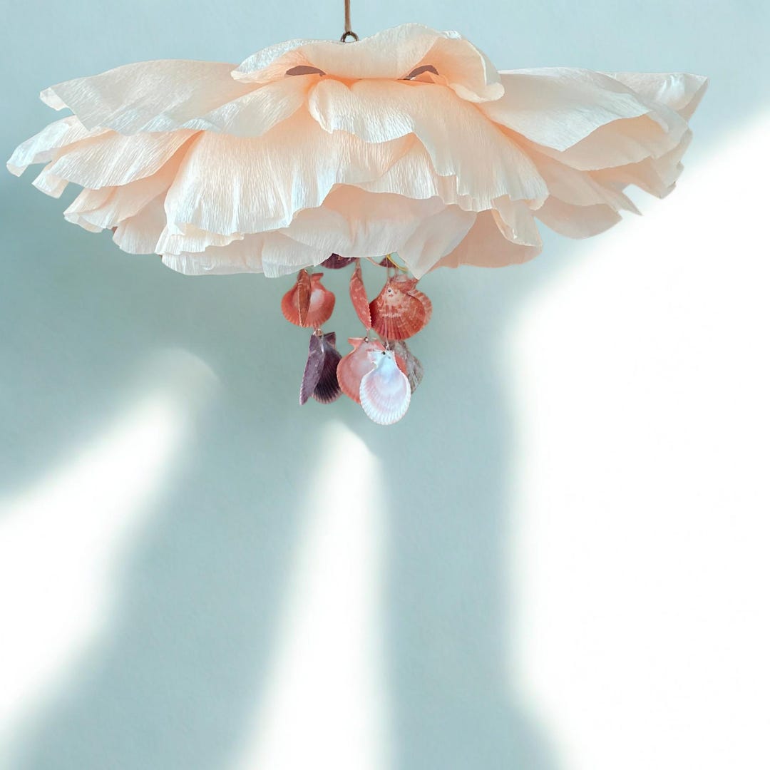 Peach-colored Floral Wind Chime – Handmade Boho Garden & Balcony ...
