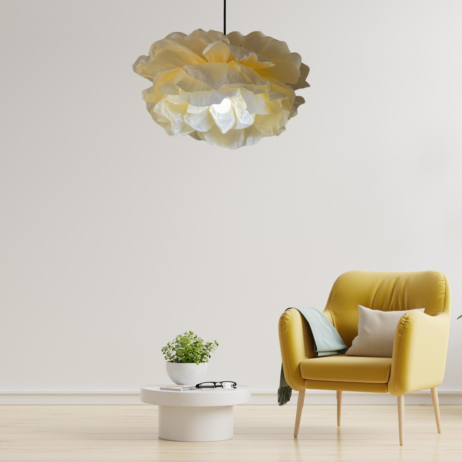 Flower Chandelier Light – Crepe Paper Pendant Lamp for Boho, Nursery or ...