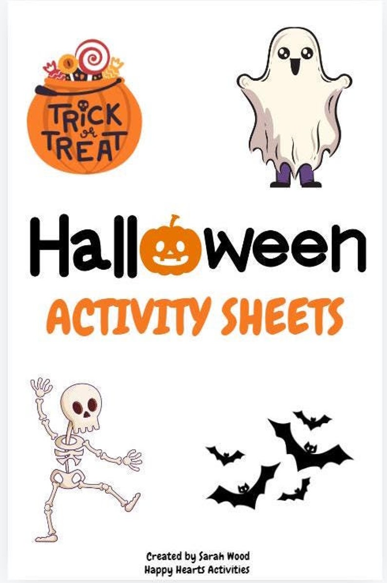 Halloween Activity Printable Worksheets - Etsy