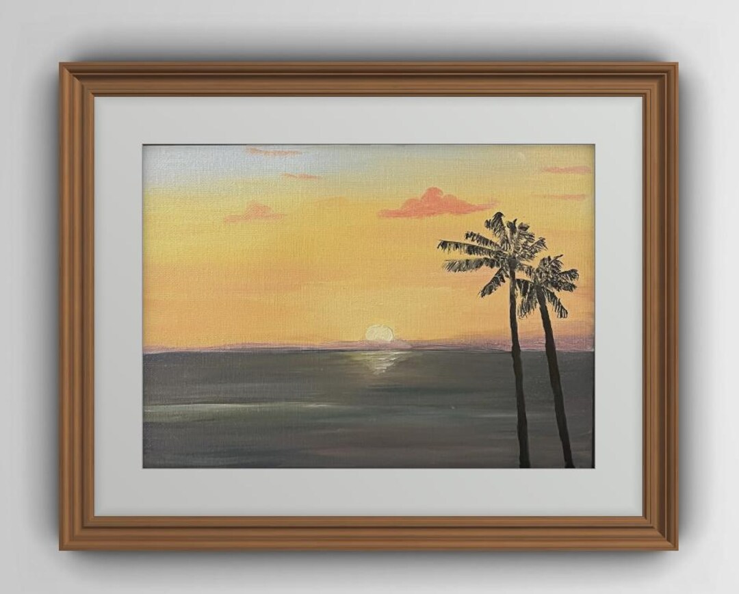 Kauai Sunset | Original Art on 10x8 Canvas Panel | Oil Paint | Poipu ...