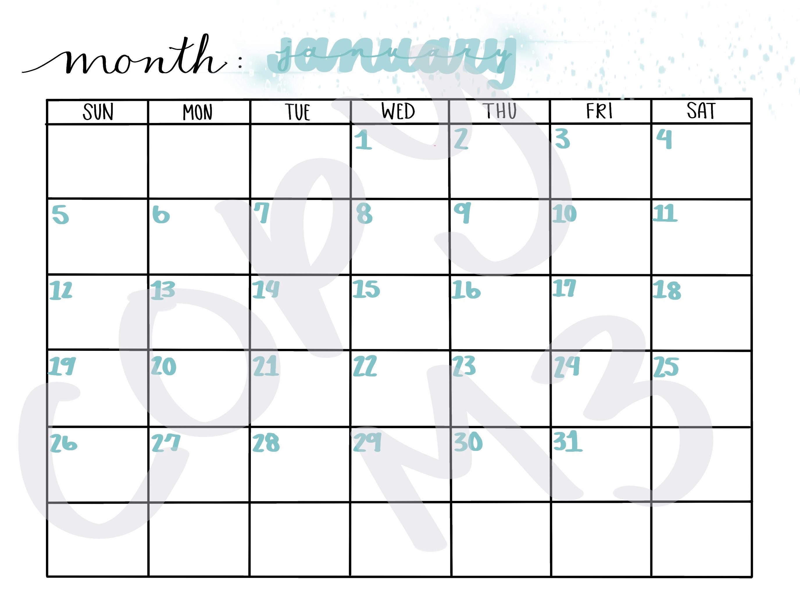Digital Calendar Template - Etsy