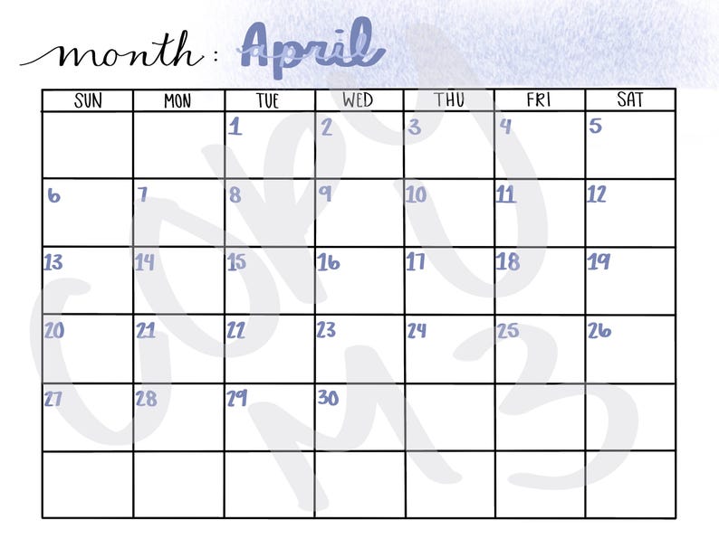 Digital Calendar Template - Etsy