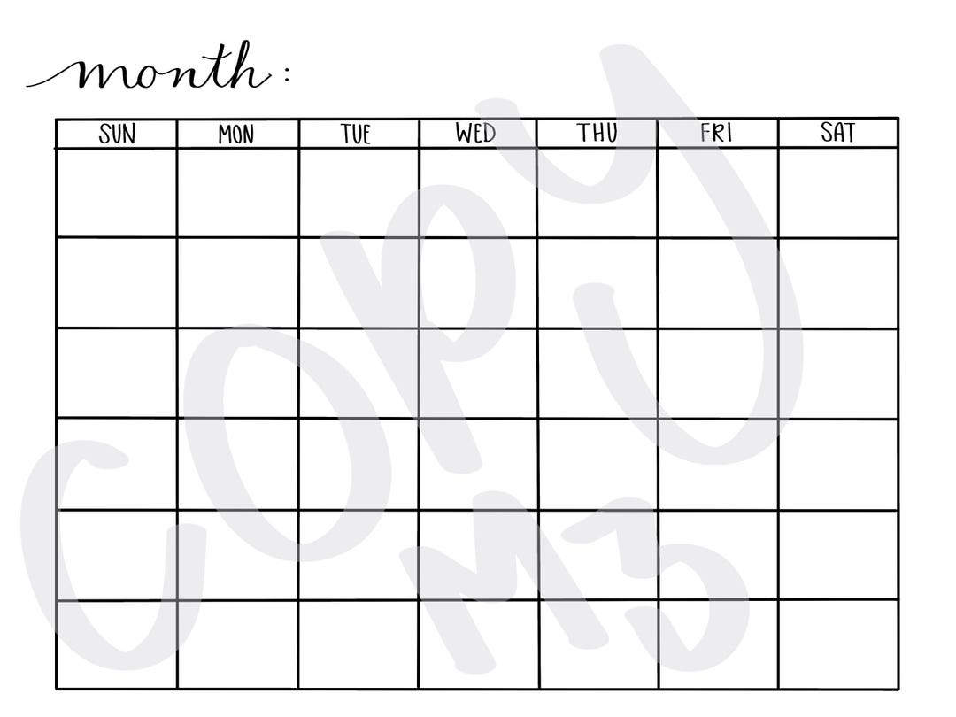 Digital Calendar Template - Etsy
