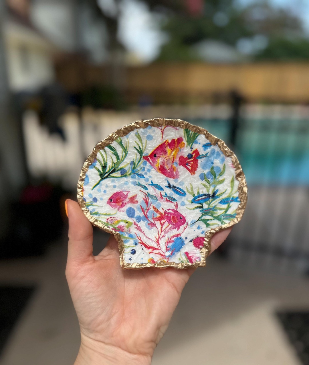 Fishy Seashell Jewelry Dish - Etsy