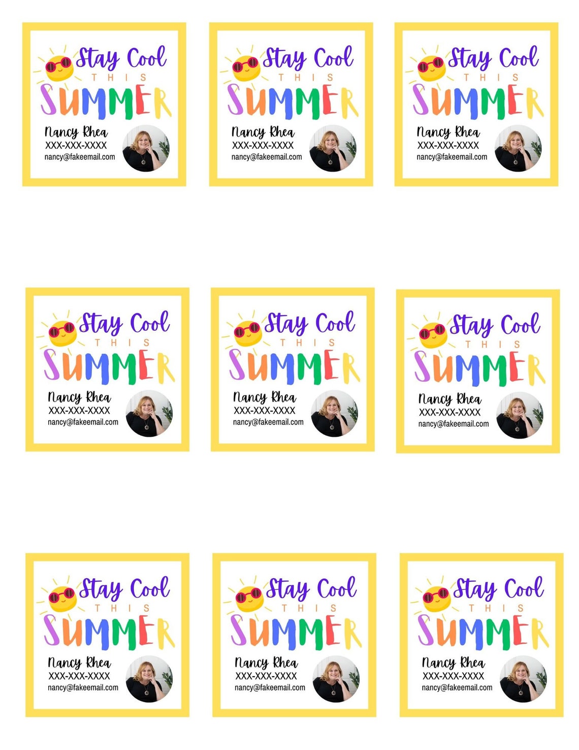 Stay Cool This Summer Marketing Popby Tag Editable Digital Download - Etsy