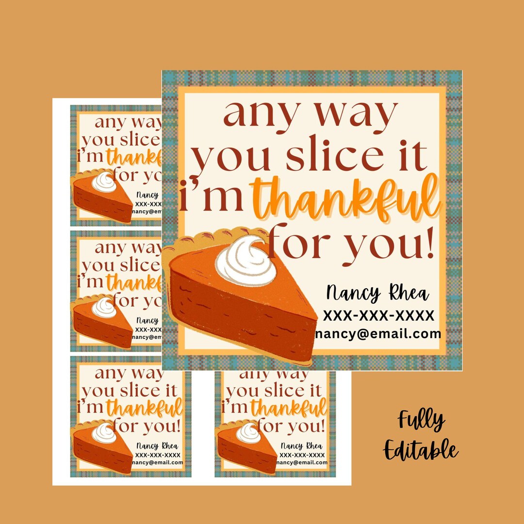 Thanksgiving Pie Any Way You Slice It I'm Thankful for You Tag Fully ...