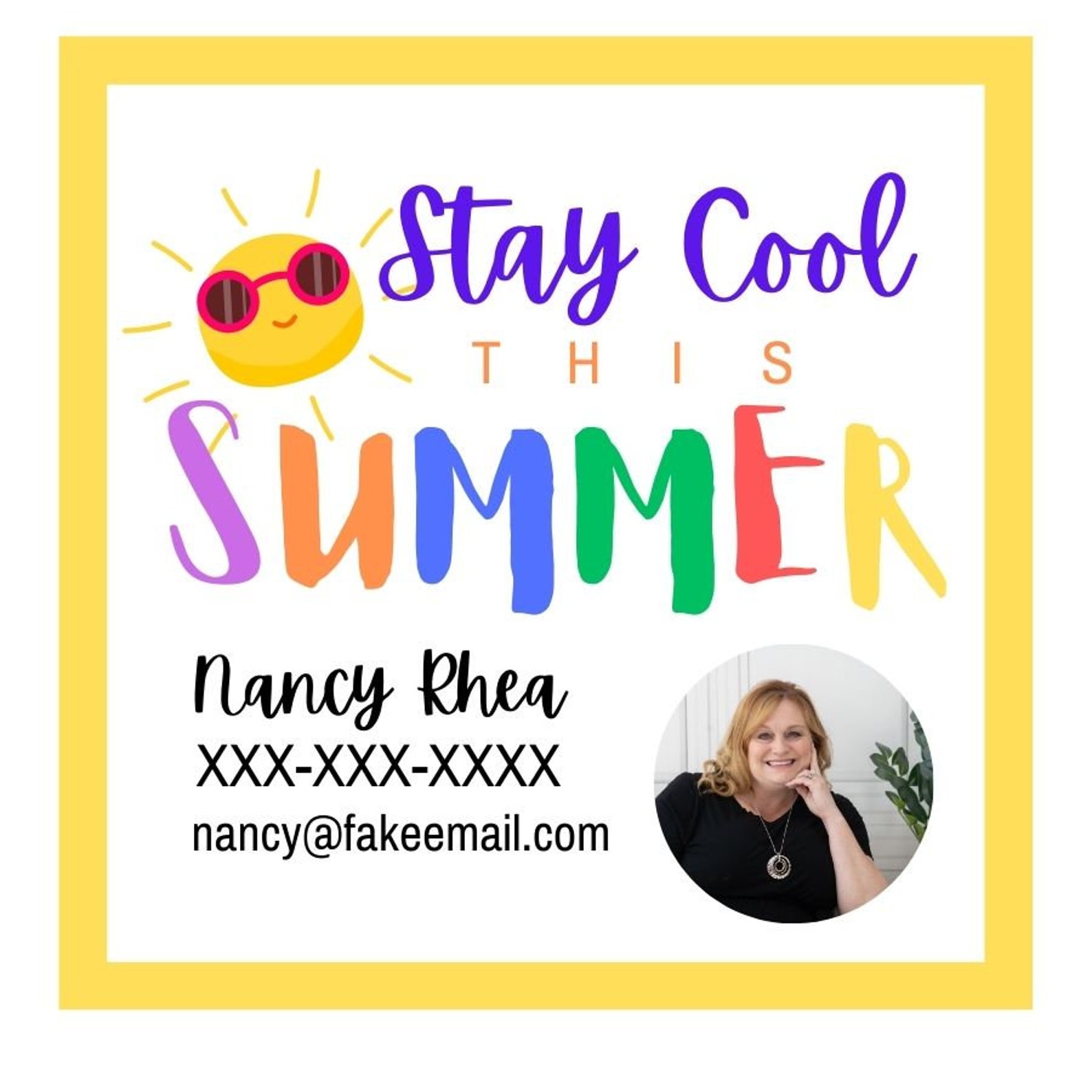 Stay Cool This Summer Marketing Popby Tag Editable Digital Download - Etsy