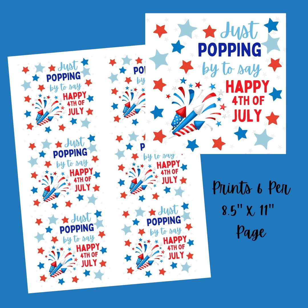 Fourth of July Tag Printable Pop by Gift Tag - Etsy