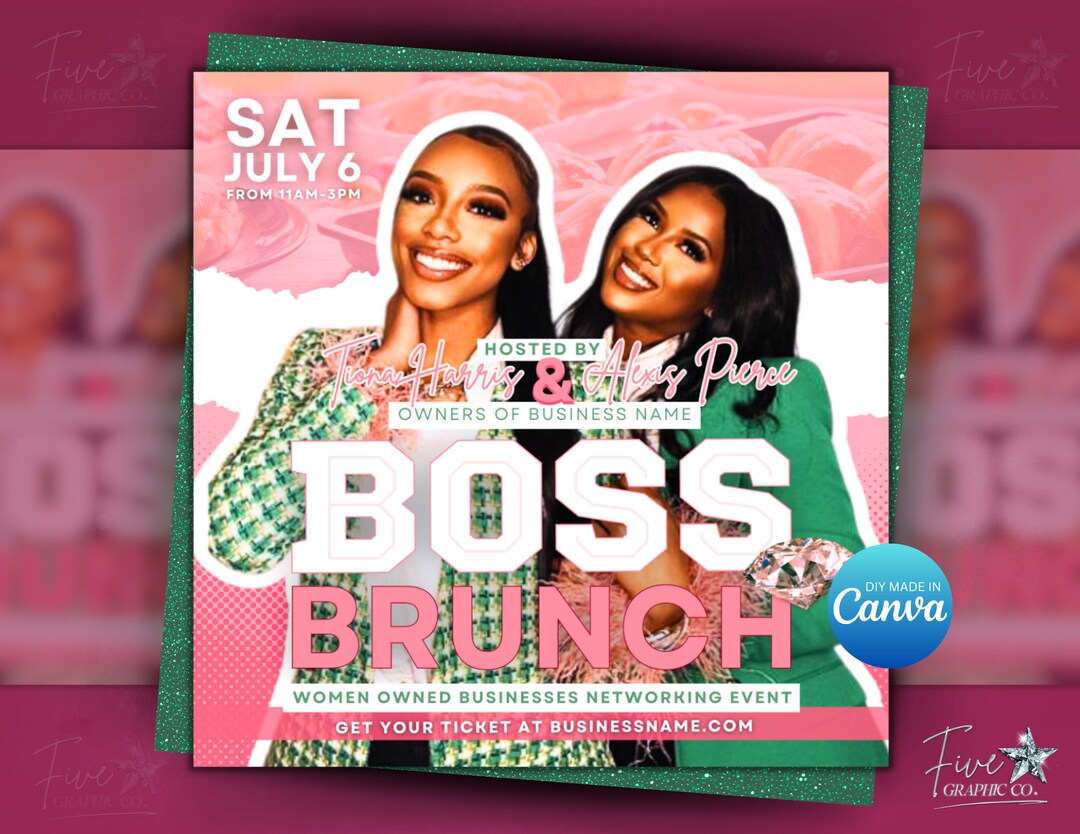 Boss Brunch, Professional Brunch Flyer, Editable Template, Brunch ...