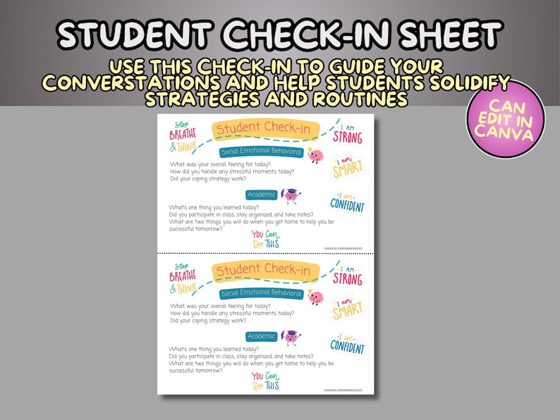 Student Check-in Sheet - Etsy