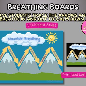 Mindfulness Breathing Boards: Calming Mountain Design (canva Editable ...