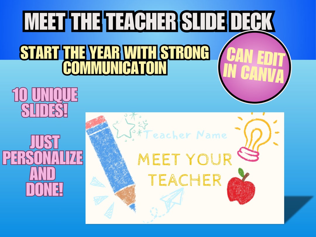 Meet the Teacher Beginning of the Year Slide Deck Presentation - Etsy