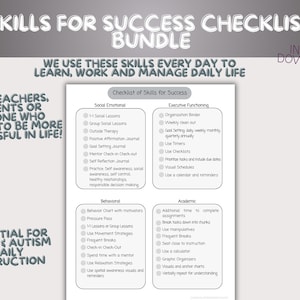 Skills for Success Checklist Bundle - Etsy