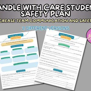 Handle With Care Student Safety Plan - Etsy