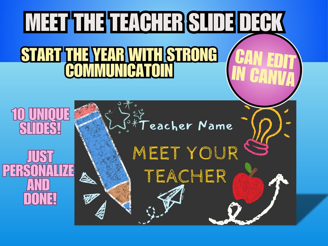 Meet the Teacher Presentation Slide Deck - Etsy