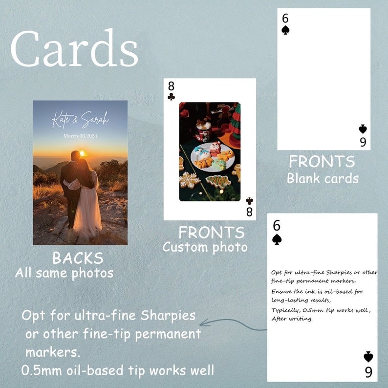 Wedding Guestbook Alternative, Custom Picture Playing Cards, Wedding ...