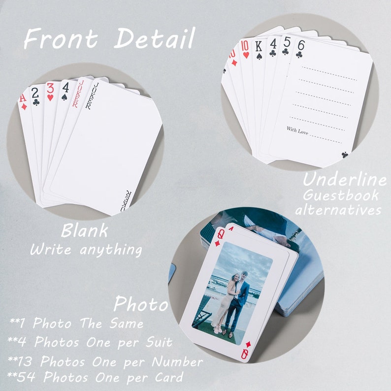 Wedding Guestbook Alternative, Custom Picture Playing Cards, Wedding ...