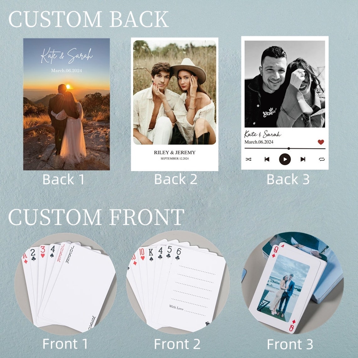 Wedding Guestbook Alternative, Custom Picture Playing Cards, Wedding ...