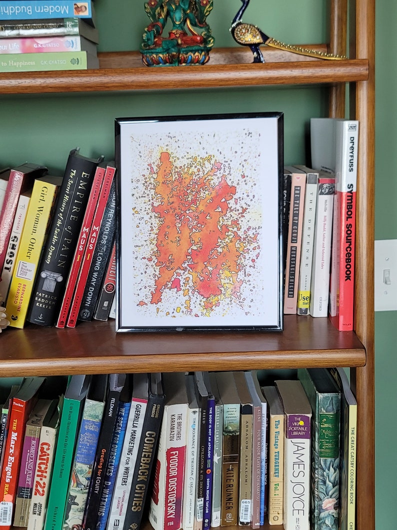 Splatter in Sunset Orange, Red, and Yellow: Print by ...