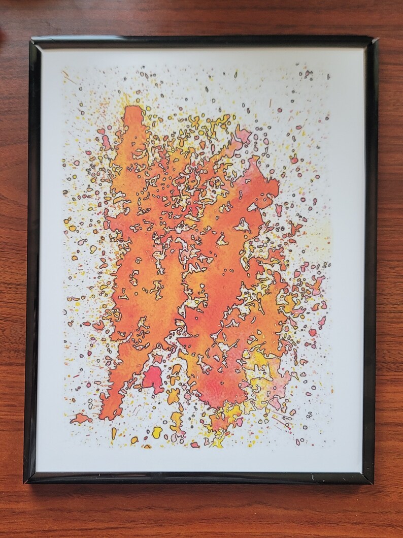 Splatter in Sunset Orange, Red, and Yellow: Print by ...