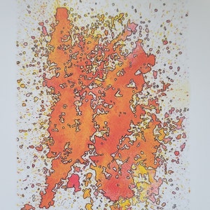 Splatter in Sunset Orange, Red, and Yellow: Print by ...